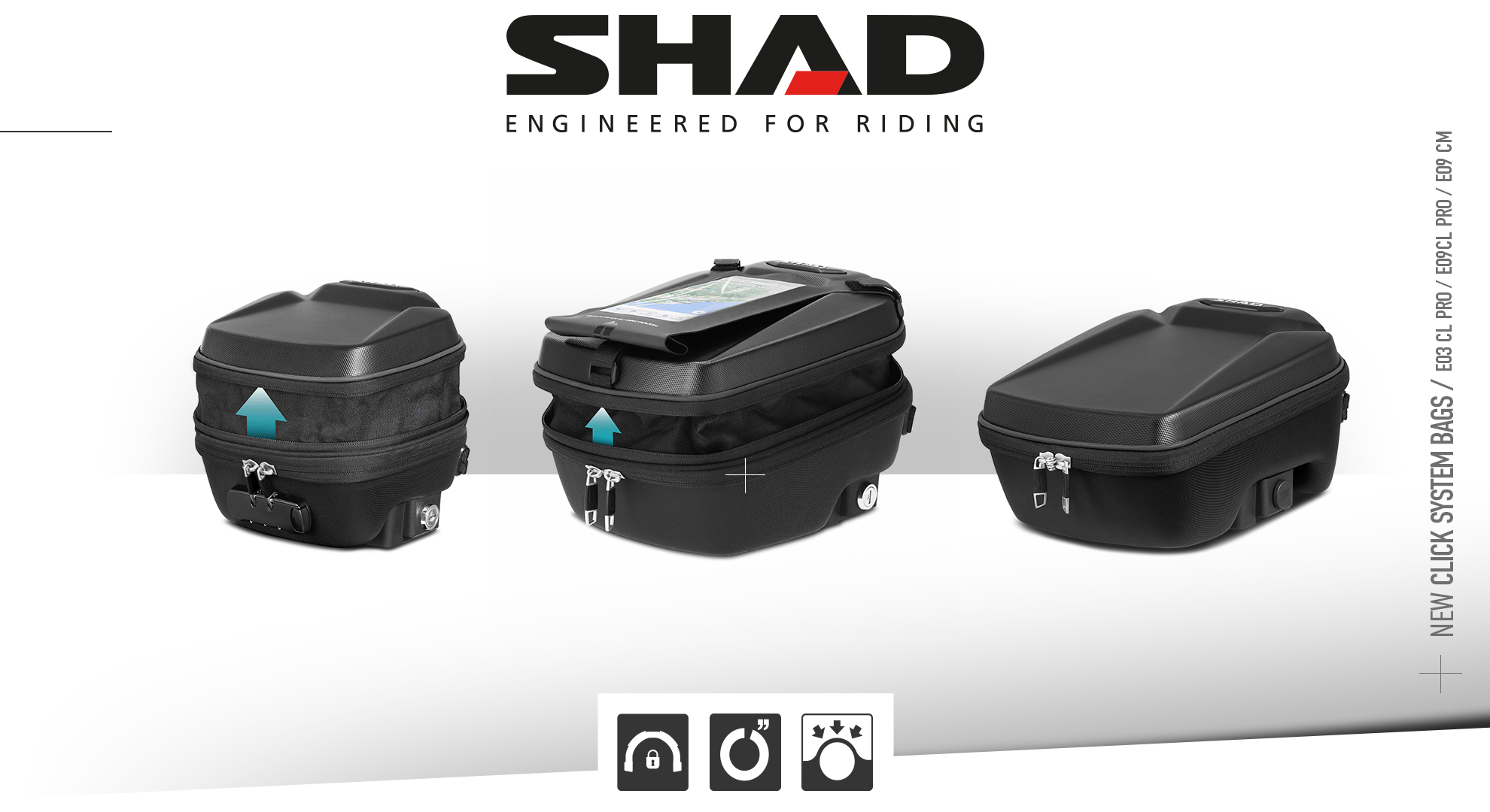 SHAD presents three new Click System Tank Bags - SHAD